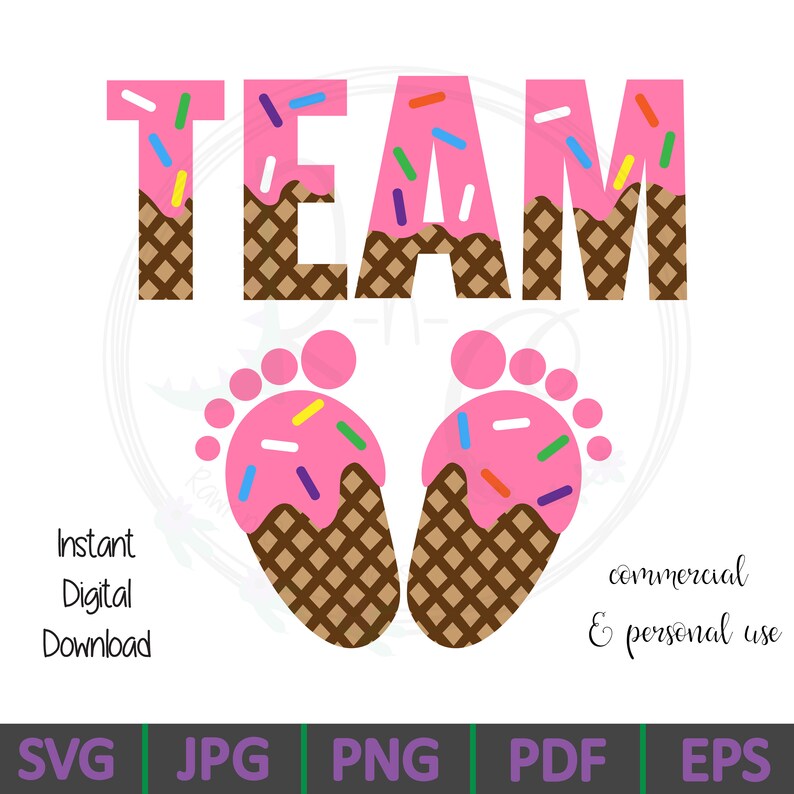 Team Girl or Team Boy Feet SVG Ice Cream Gender Party Svg - Etsy