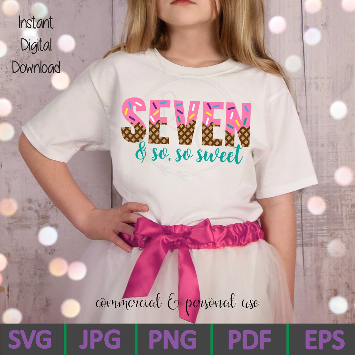 Seven and so Sweet SVG Ice Cream Birthday Svg 7th Birthday - Etsy