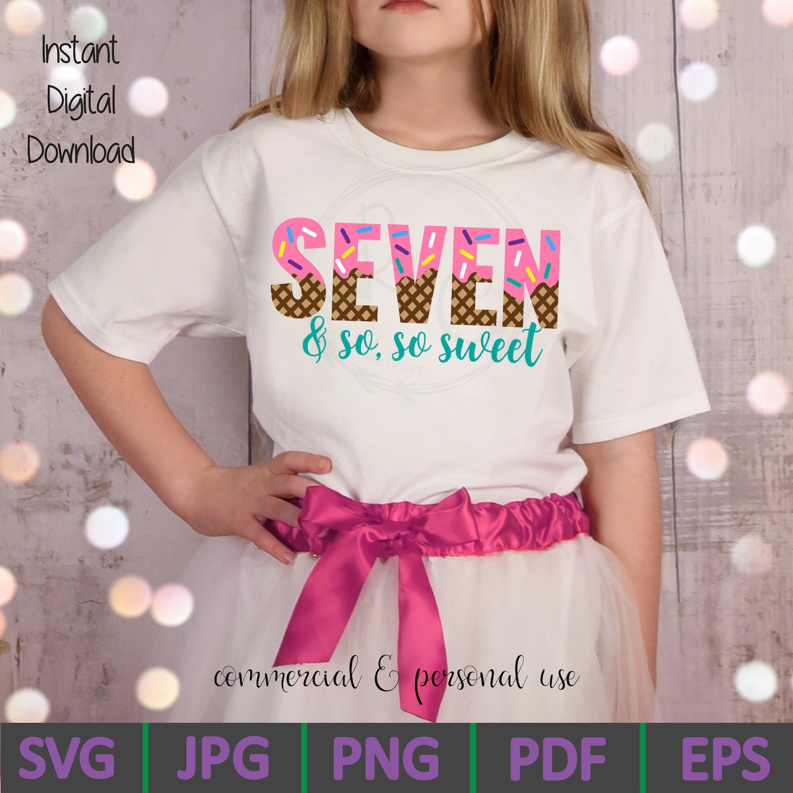 Seven and so Sweet SVG, Ice Cream Birthday Svg, 7th Birthday Svg - Etsy
