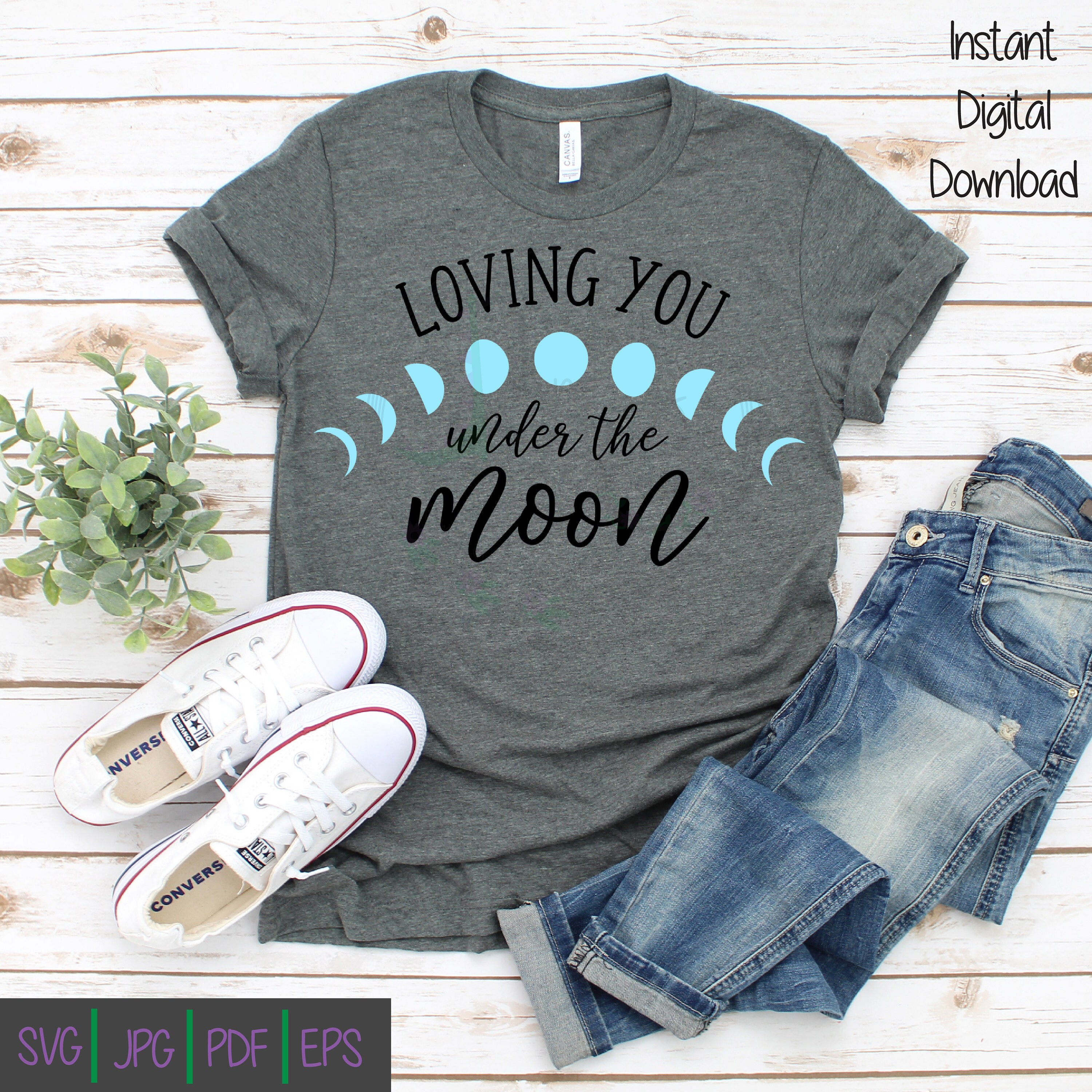 Loving you under the Moon SVG Moon Phases svg | Etsy