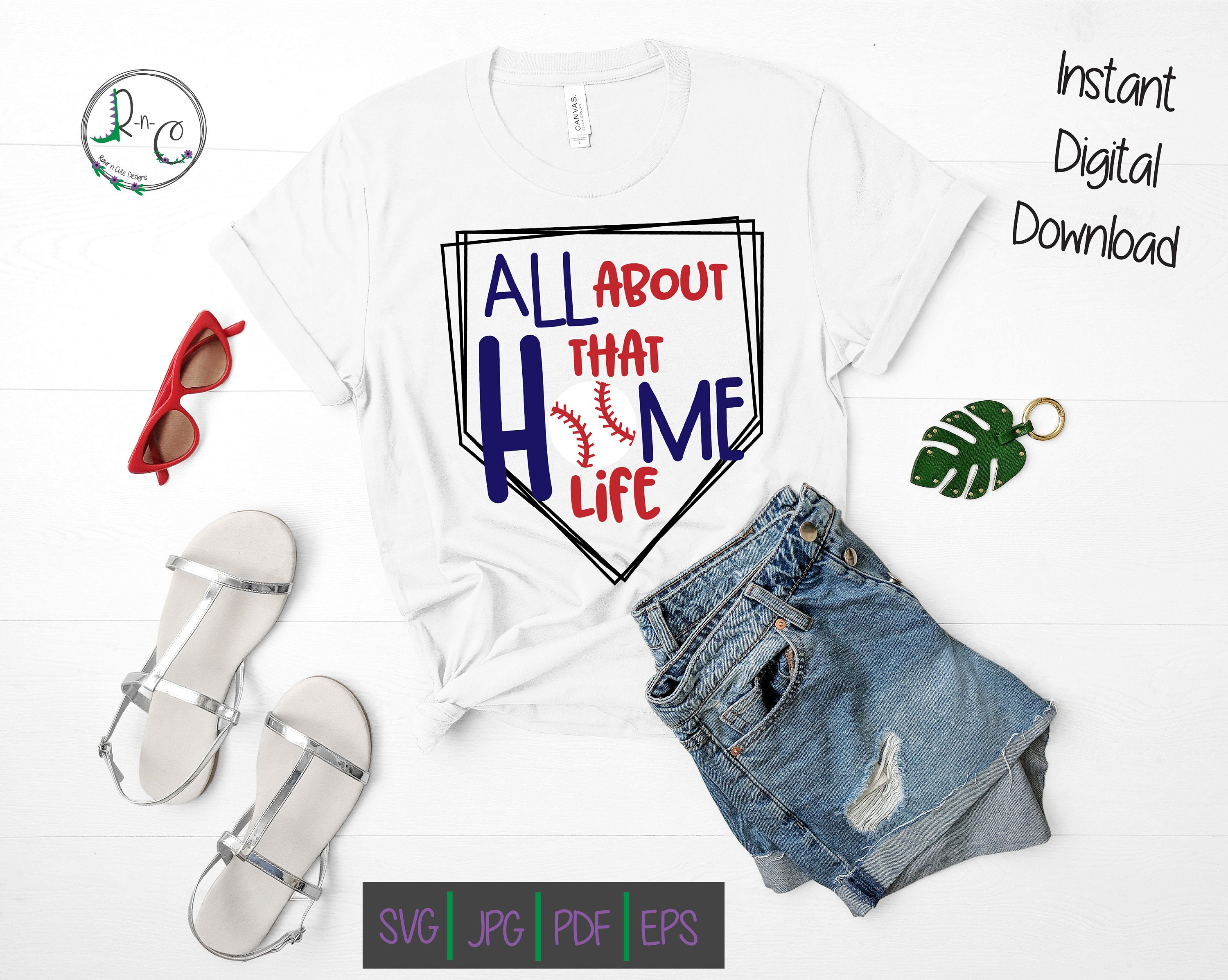 Baseball Life SVG Home Plate Cut File All About That Home | Etsy