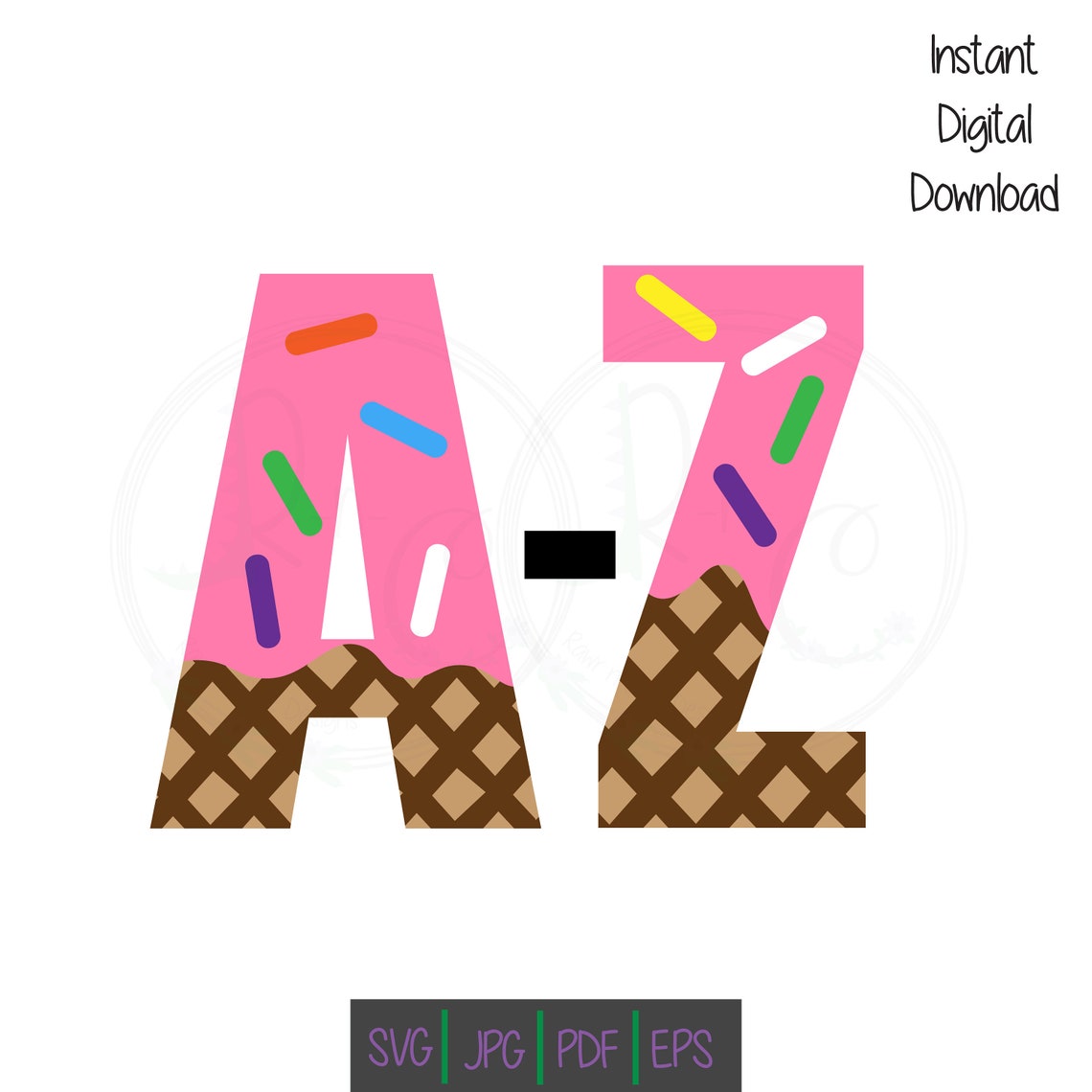 A-Z Ice Cream SVG Alphabet Svg Ice Cream Alphabet Svg Ice - Etsy