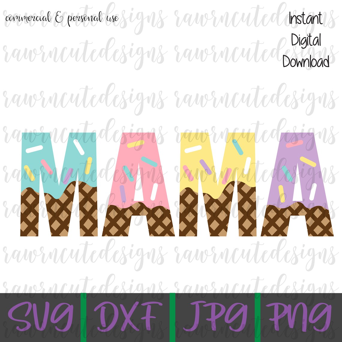 Mama Pastel Ice Cream SVG Ice Cream Birthday Svg Mom Svg - Etsy