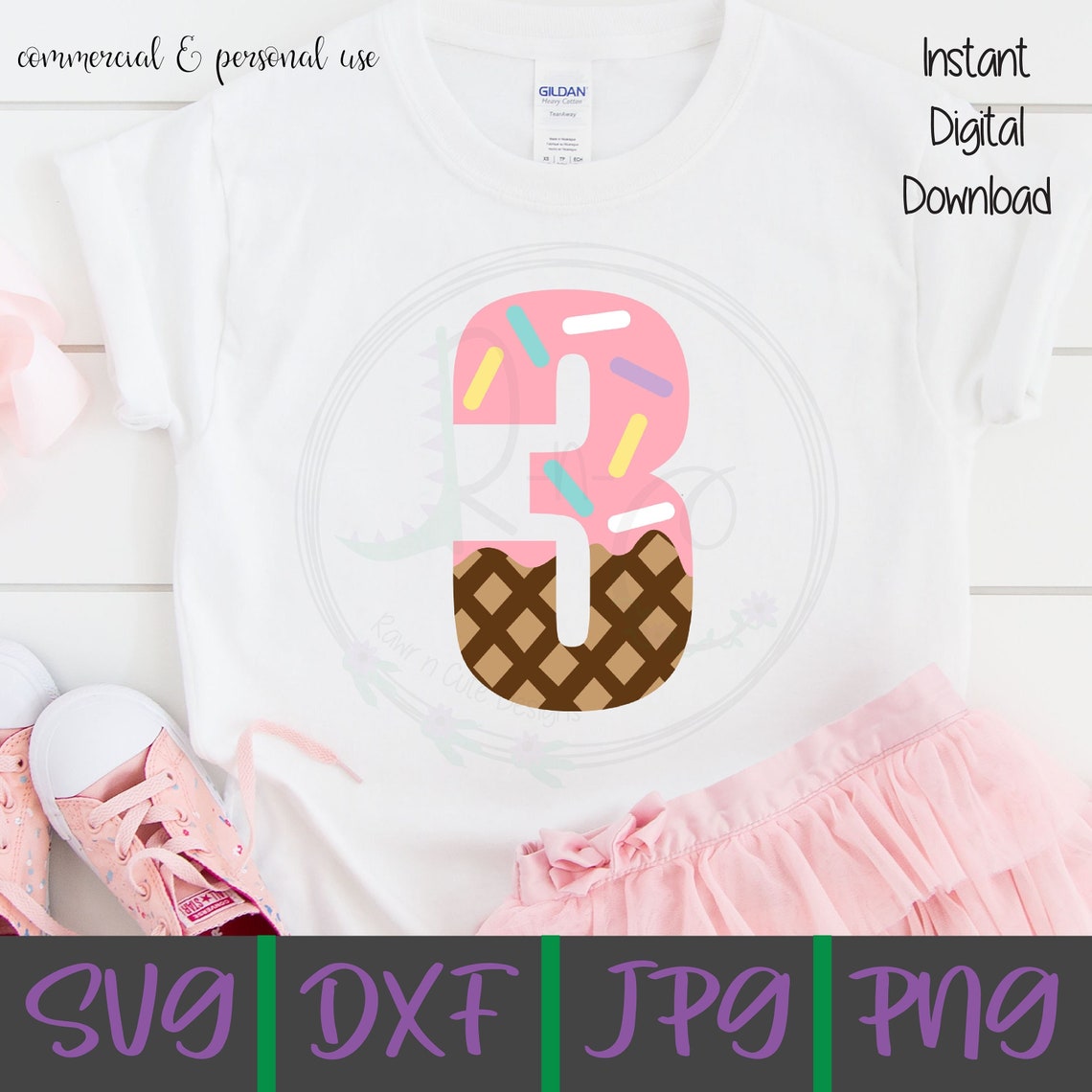 Third Birthday SVG Ice Cream Birthday Svg Pastel Birthday - Etsy