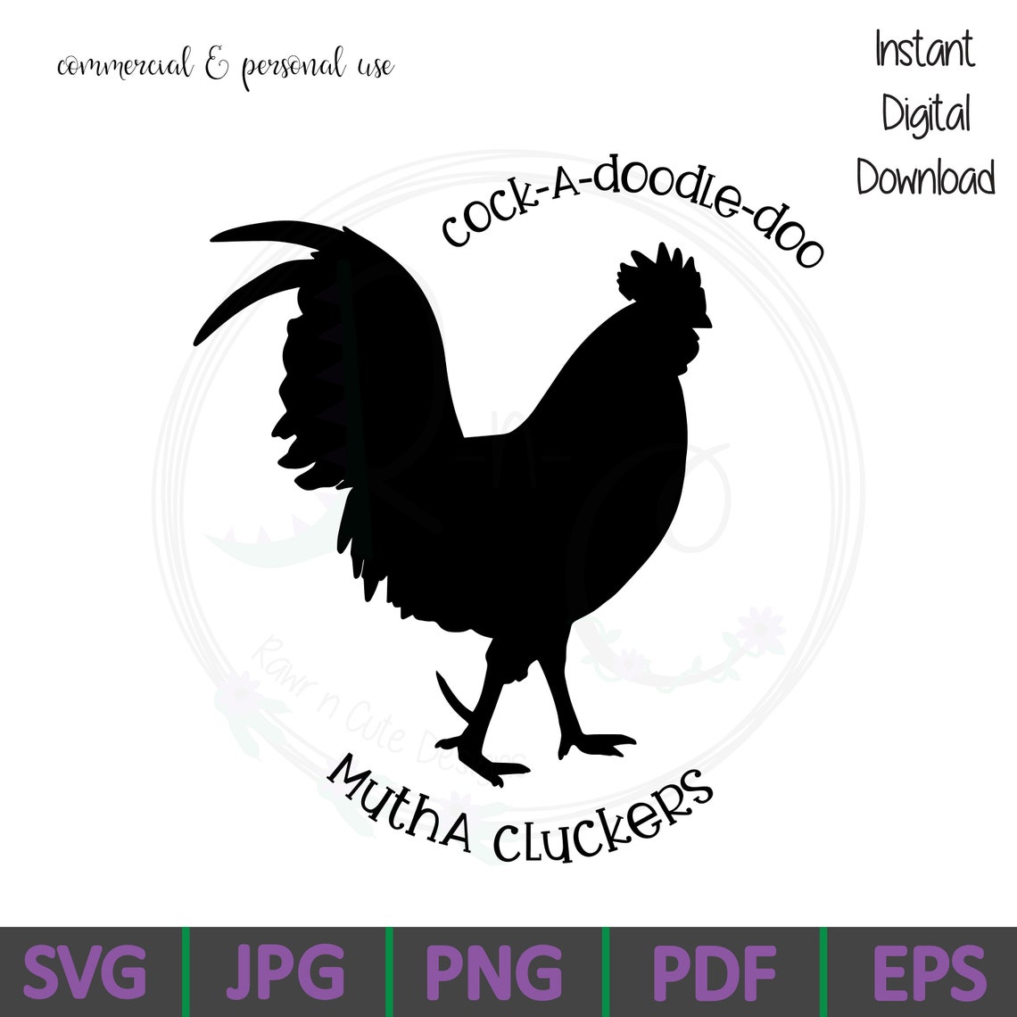 Cock-a-doodle-doo SVG Rooster Cut File Farm Animal Design - Etsy UK