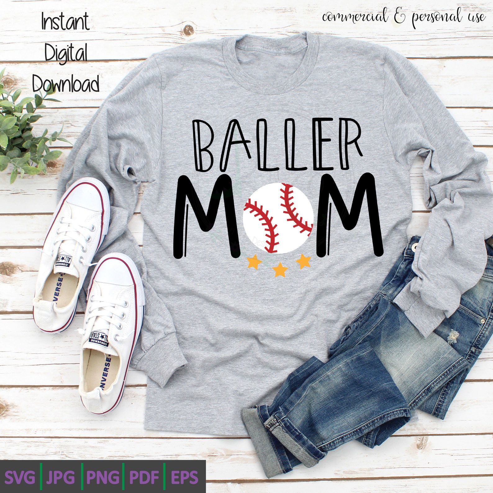 Baller Mom SVG Baseball Mom Svg Baseball Shirt Design - Etsy