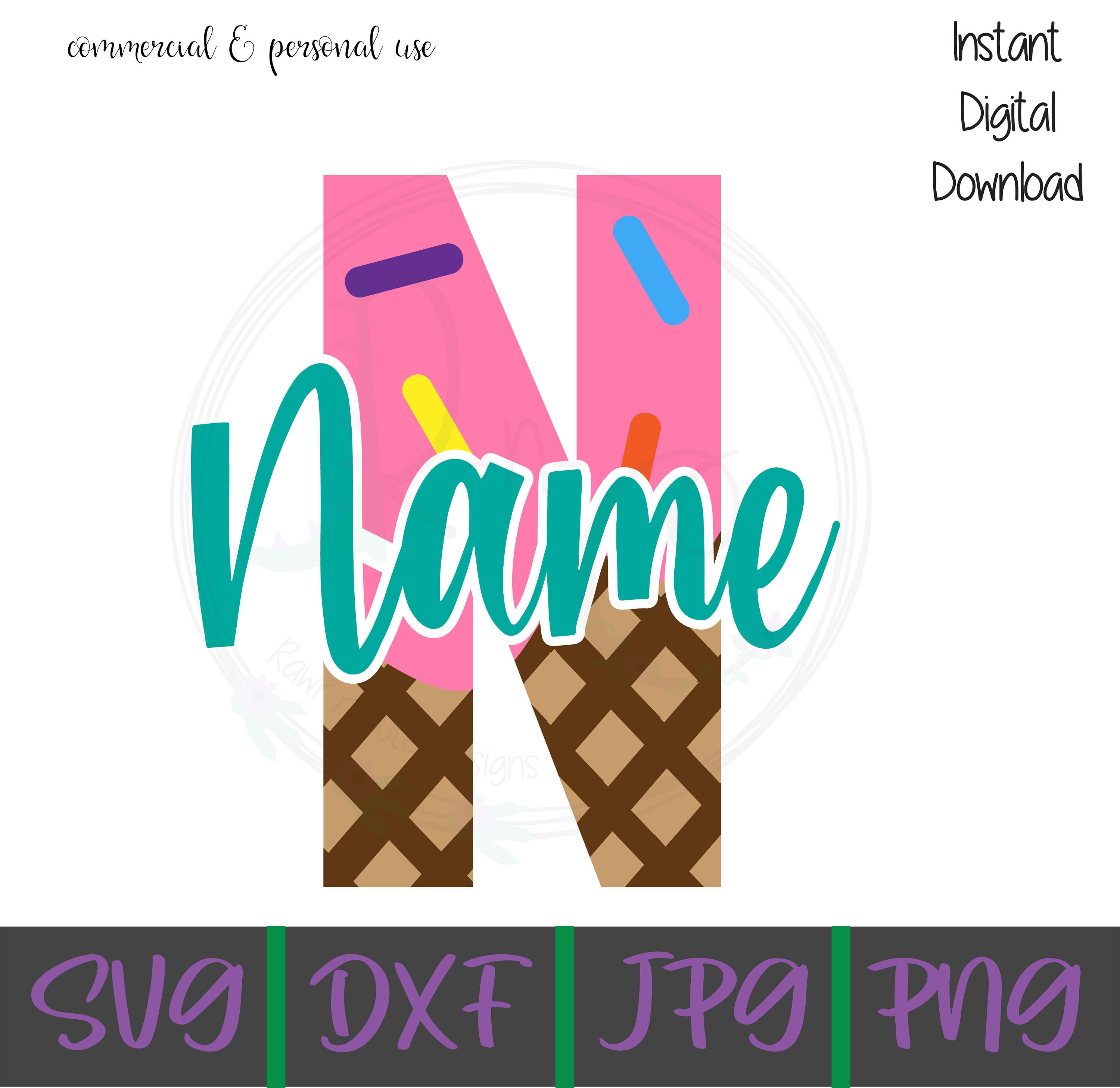Ice Cream Name cut file Custom Ice Cream design Ice Cream | Etsy