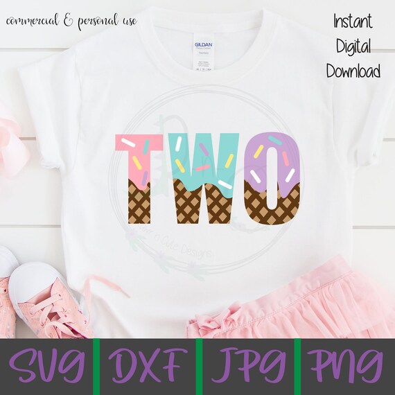 Pastel Two SVG 2nd Birthday Svg Two Sweet Svg Birthday Girl | Etsy