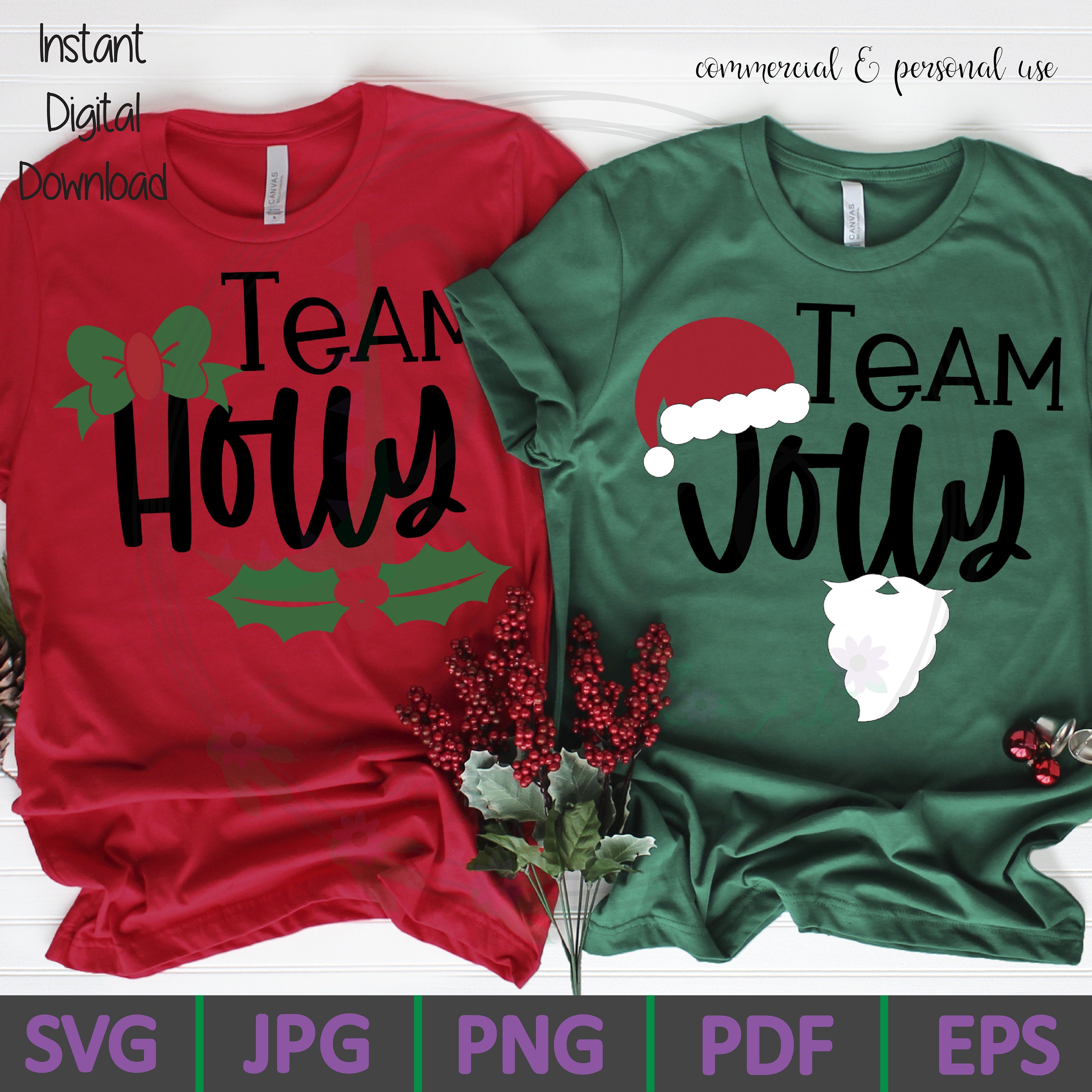 Team Holly and Team Jolly SVG Christmas Gender Reveal Team - Etsy
