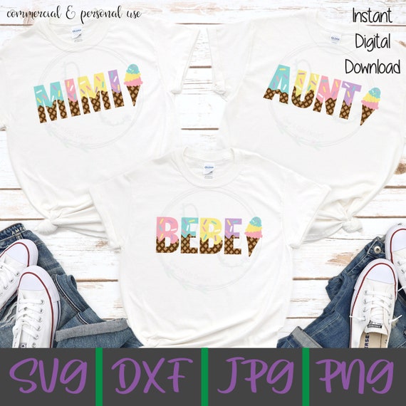 Aunt Ice Cream SVG Mimi Ice Cream SVG Bebe Ice Cream SVG - Etsy