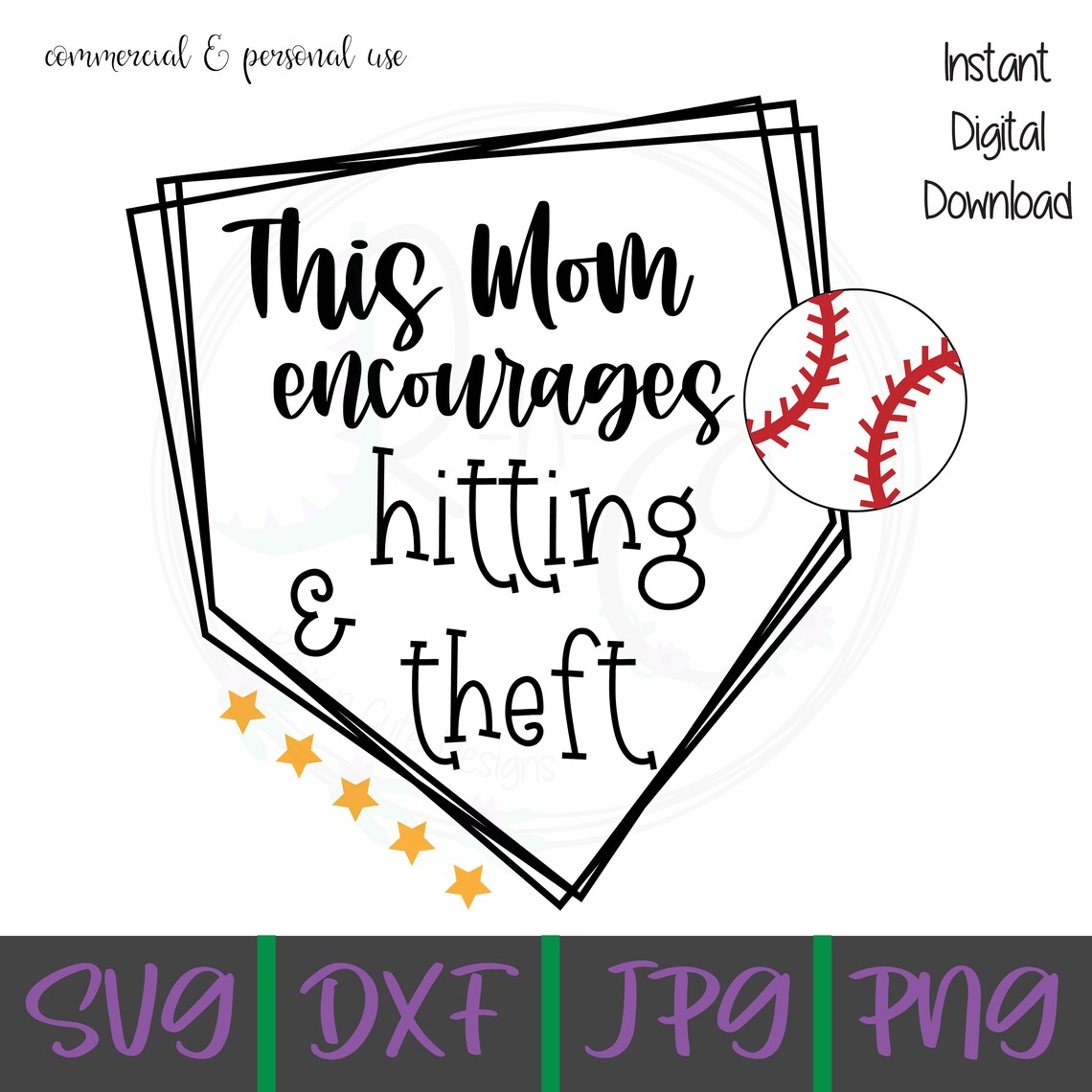 Hitting and Theft SVG Baseball Mom Svg Baller Mom Svg - Etsy
