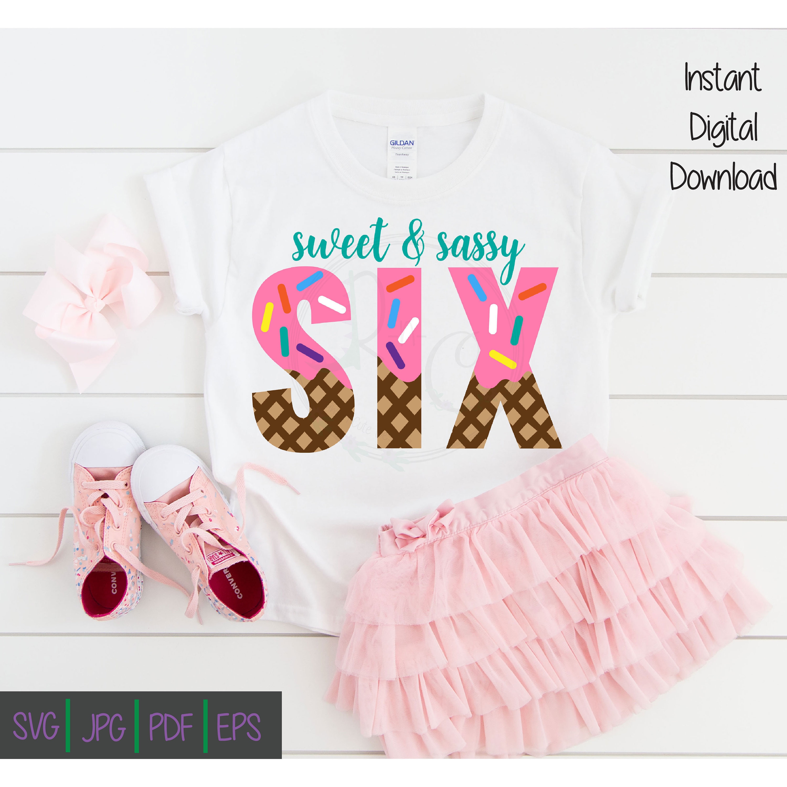 Sweet and Sassy Six SVG, 6th Birthday Svg, Ice Cream Birthday Svg - Etsy