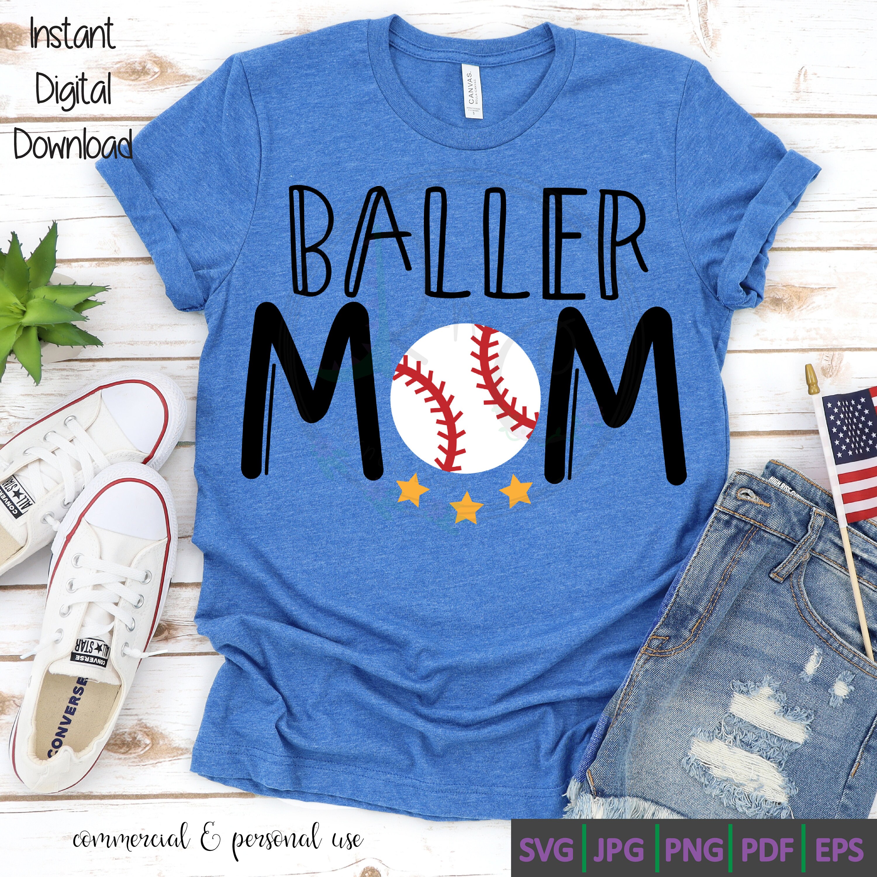 Baller Mom SVG Baseball Mom Svg Baseball Shirt Design - Etsy