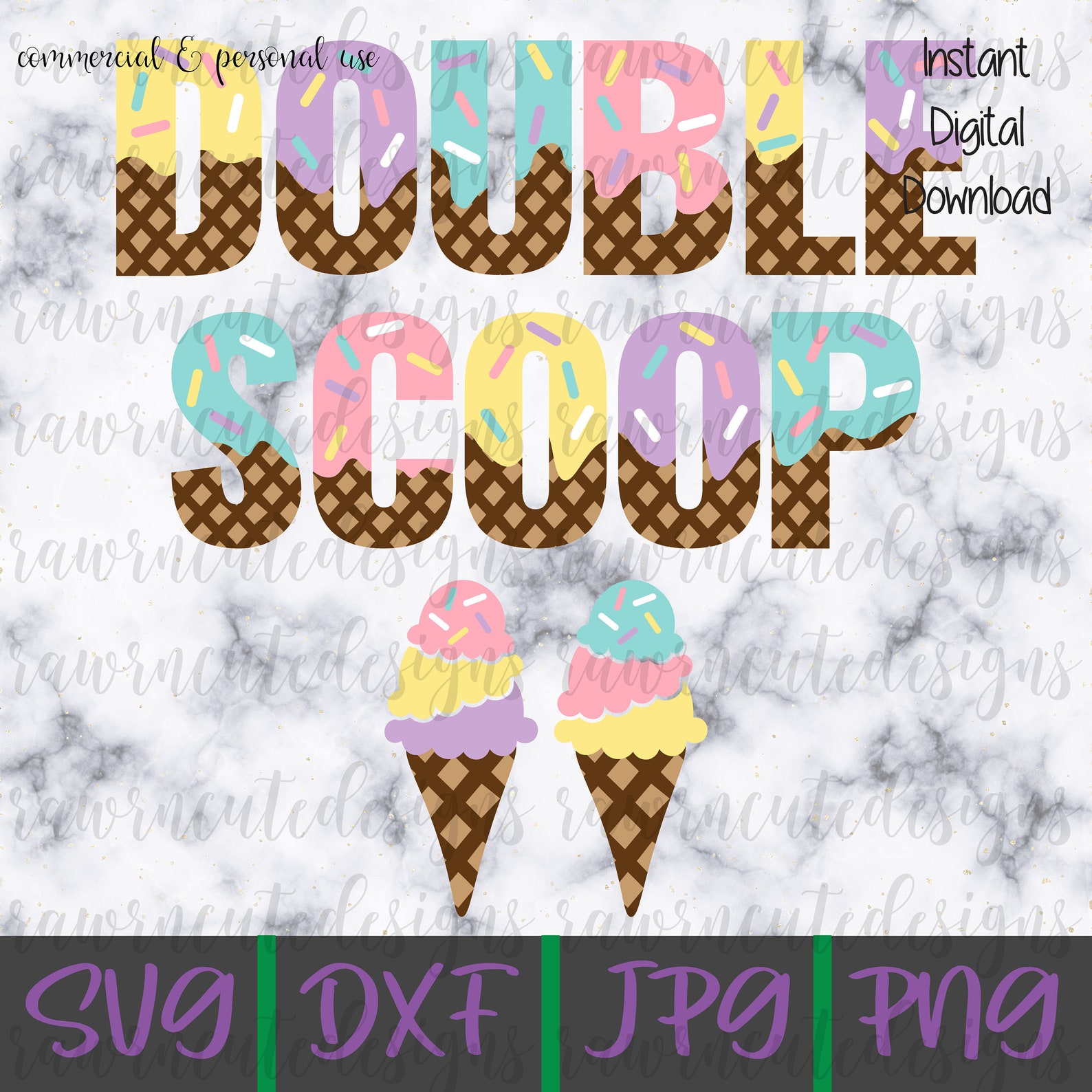 Double Scoop SVG, Twins Birthday Svg, Scoop 1 Svg, Scoop 2 Svg, Ice ...
