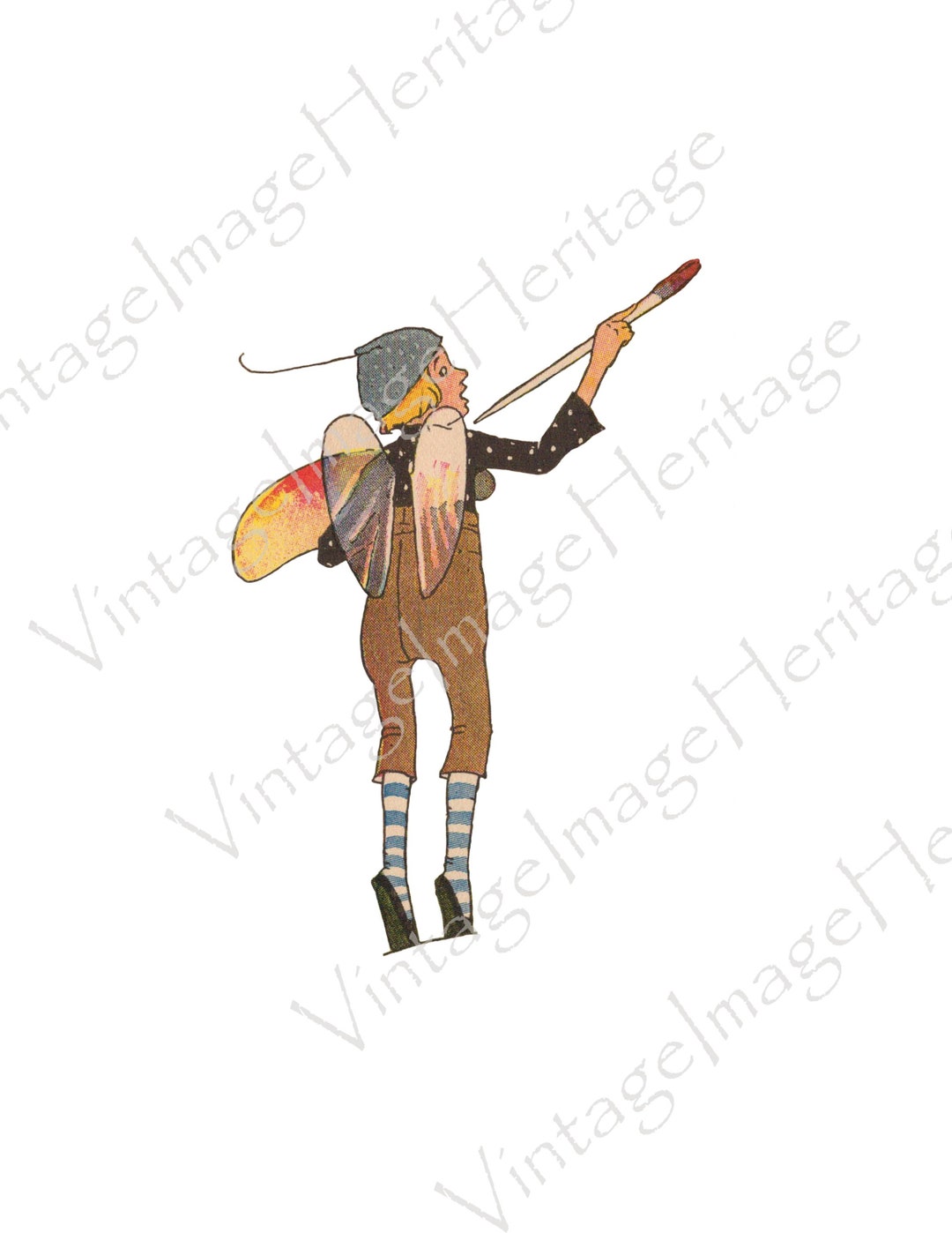 Brownie, Elf, Fairy, 1923 Vintage Illustration, Digital Download, Image ...