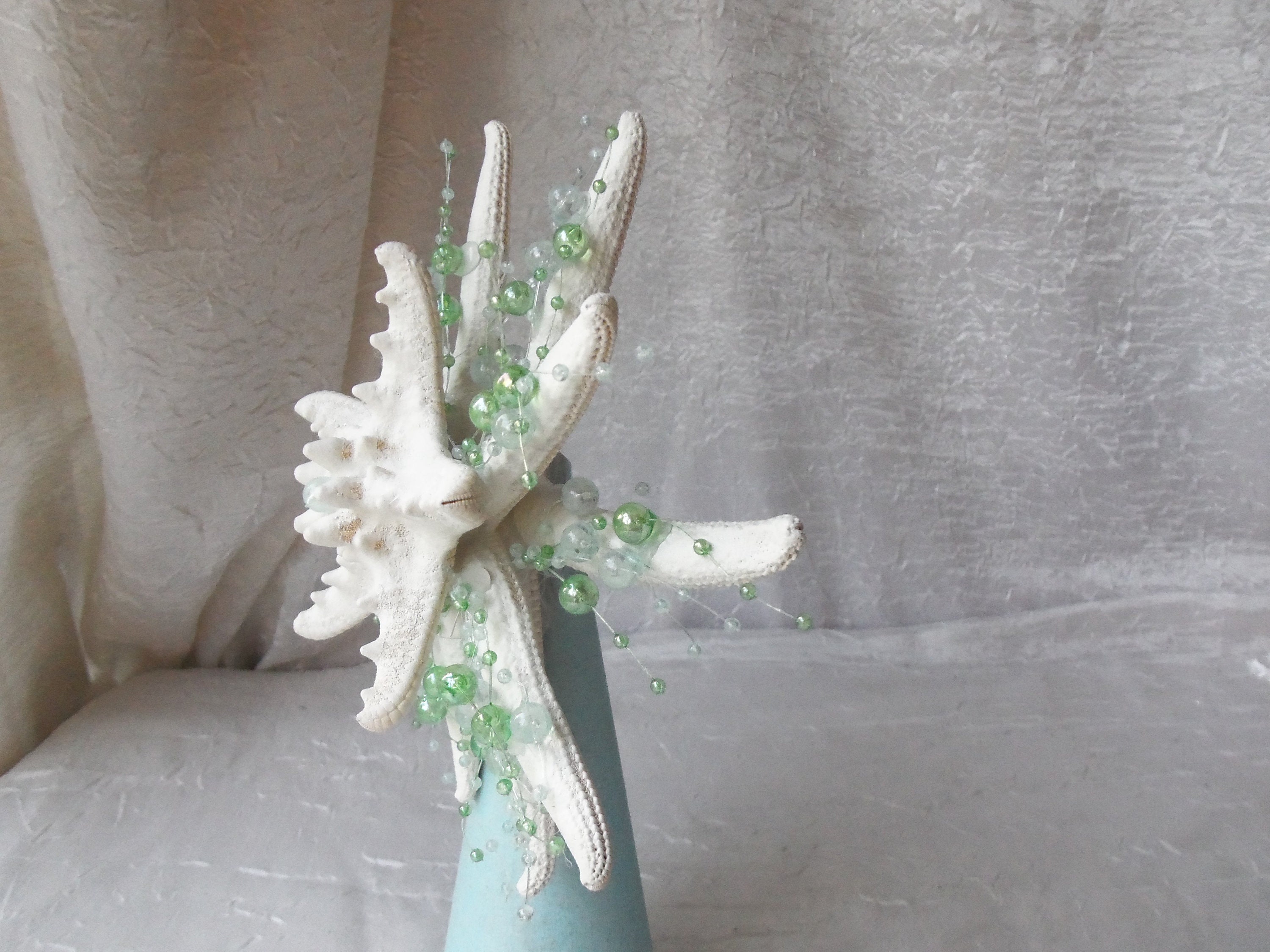Starfish Tree Topper Baby Blue & Sea Green Sprays Coastal | Etsy