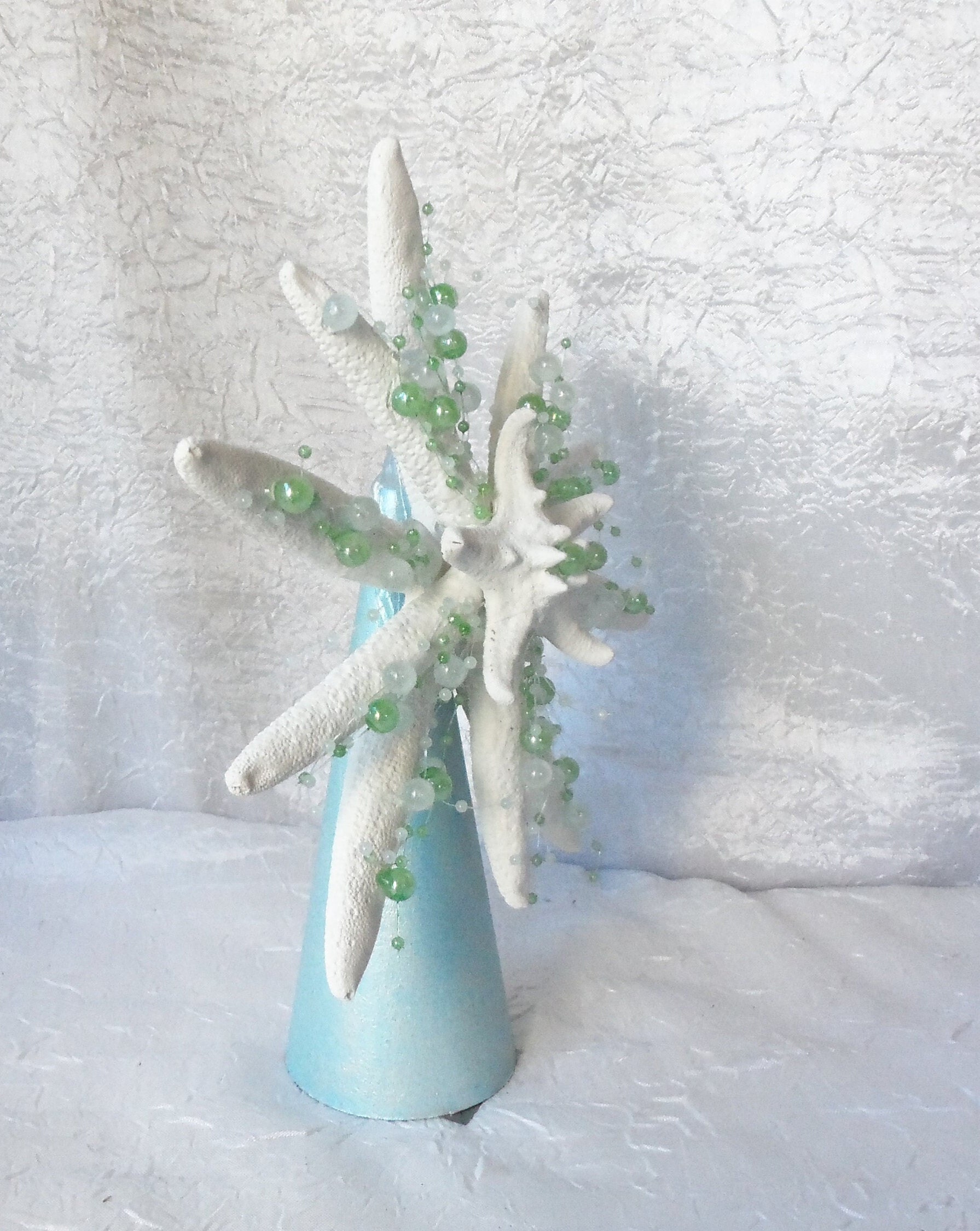 Starfish Tree Topper Baby Blue & Sea Green Sprays Coastal | Etsy