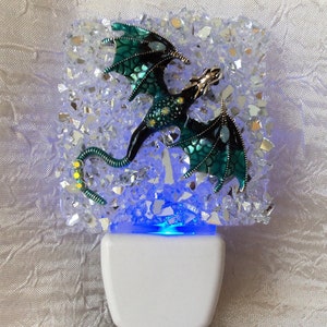Rhinestone Blue Dragon Night Light, Dragon Night Light, Nightlight ...