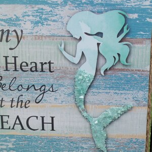 Mermaid Beach Sign Hanging Sign Beach Decor Wall Sign - Etsy