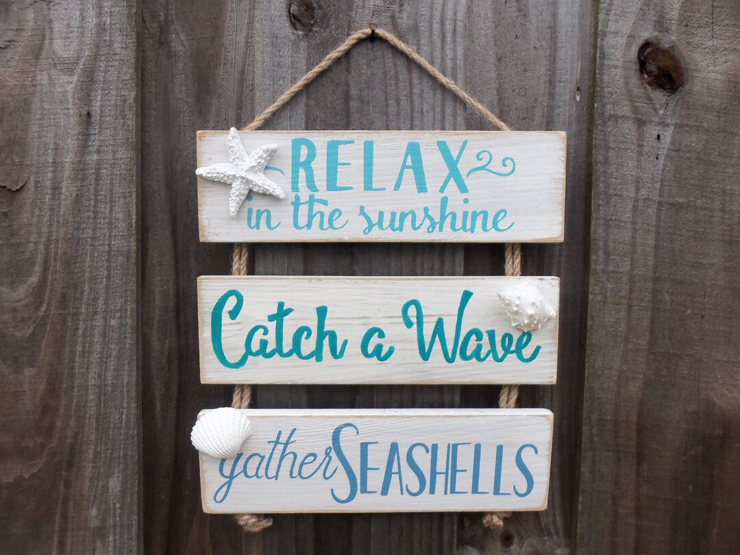 Starfish Sign, Wall Decor, Hanging Sign, Beach Decor, Coastal Decor ...