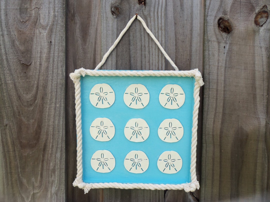Sand Dollar Wall Decor, Sand Dollar Sign, White Rope, Coastal Decor ...