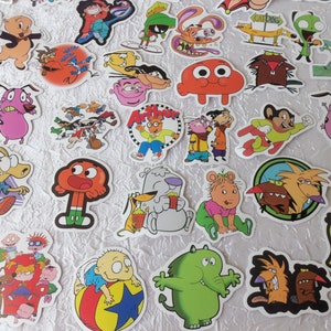 15 Cartoon Sticker Pack 90's Cartoon Stickers Journal - Etsy