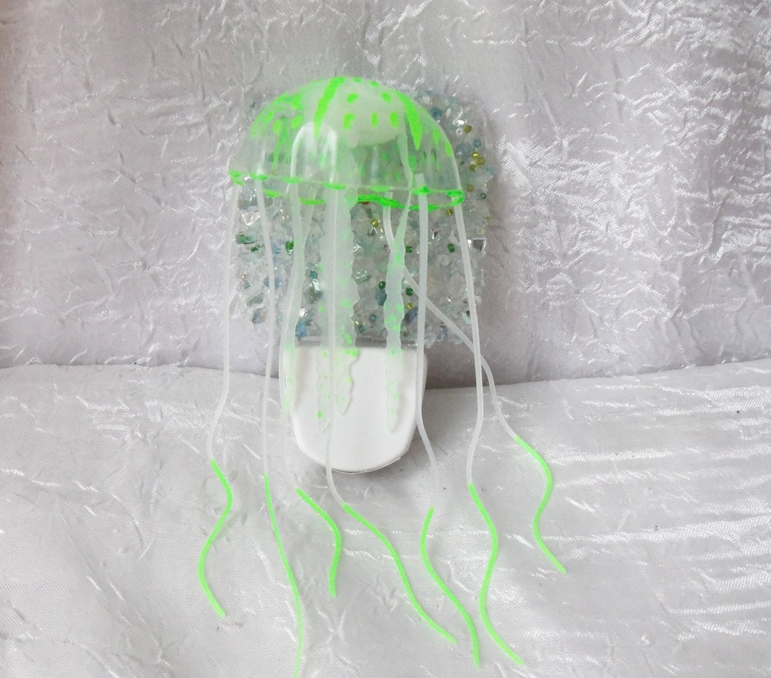 Green Jellyfish Night Light, Night Light, Nightlight, Jellyfish, Dusk ...