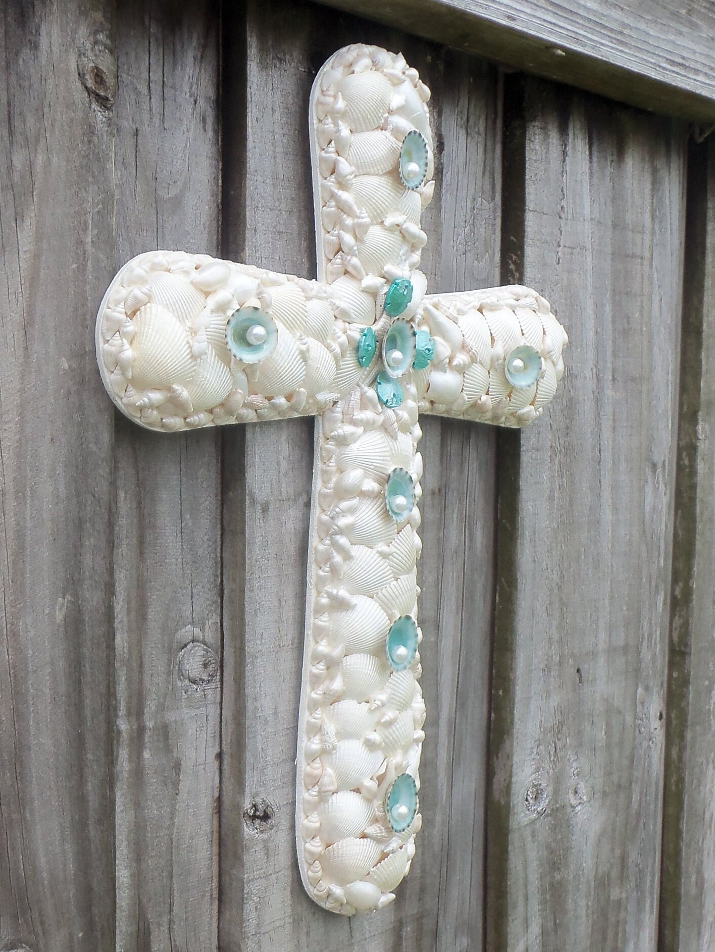 Seashell Cross Shell Cross Wedding Gift Handmade Cross | Etsy