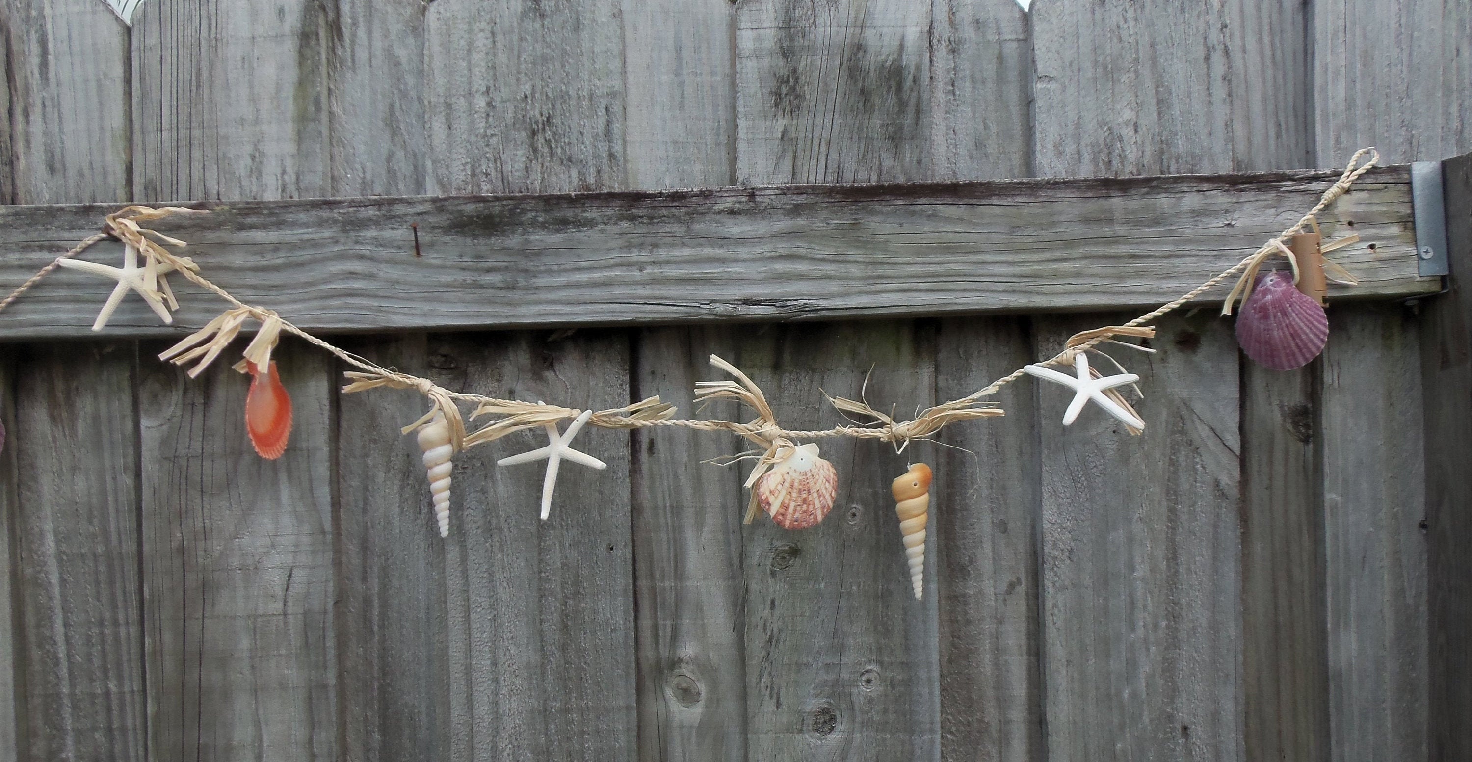 Starfish Garland Colorful Shells Garland Beach Nautical - Etsy