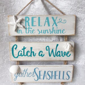 Starfish Sign, Wall Decor, Hanging Sign, Beach Decor, Coastal Decor ...