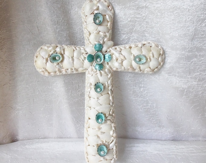 Seashell Cross Shell Cross Wedding Gift Handmade Cross - Etsy