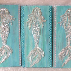 Mermaid Sign, Hanging Sign, Beach. Mermaid, Pearl and Sequin Mermaid ...