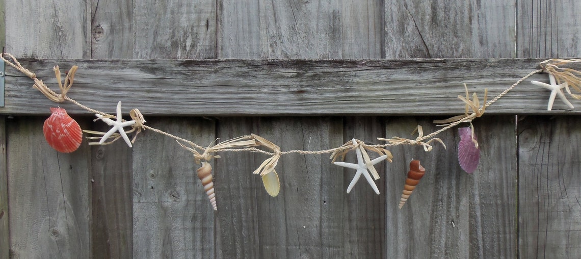 Starfish Garland Colorful Shells Garland Beach Nautical - Etsy