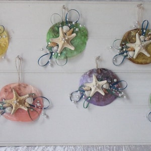 Capiz Shell Ornament, Starfish Ornanent, Decoration, Ornament, Coastal ...