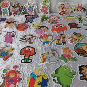 15 Cartoon Sticker Pack 90's Cartoon Stickers Journal - Etsy