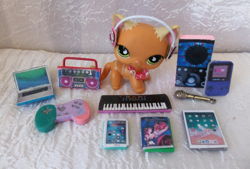 Littlest Pet Shop LPS Lot of 11 Custom Accessories iPad Computer ...