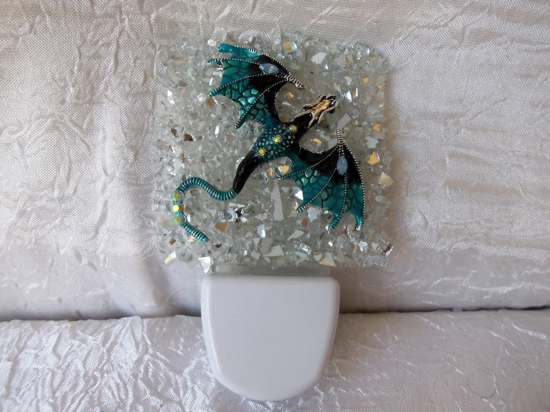 Rhinestone Blue Dragon Night Light, Dragon Night Light, Nightlight ...