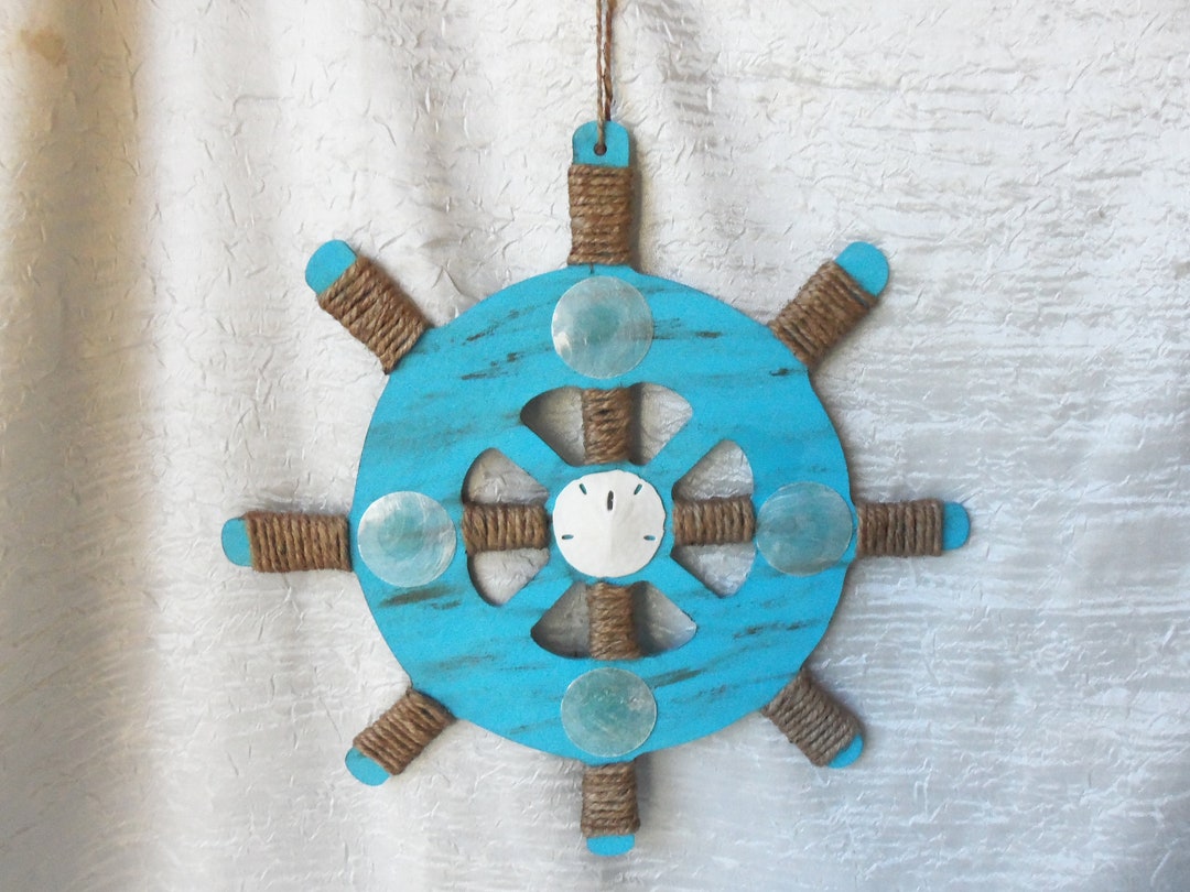 Ships Wheel Wall Decor, Ship Wheel Sand Dollar Wood Wall Decor ...