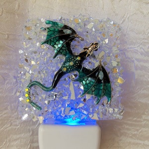 Rhinestone Blue Dragon Night Light, Dragon Night Light, Nightlight ...