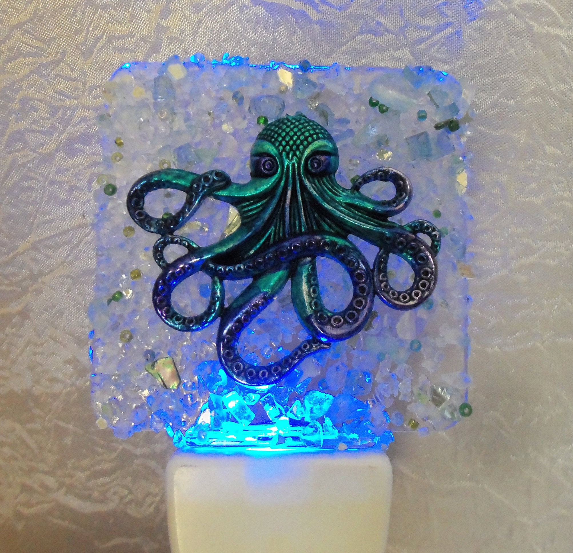 Octopus Night Light Night Light Nightlight Blue Purple - Etsy