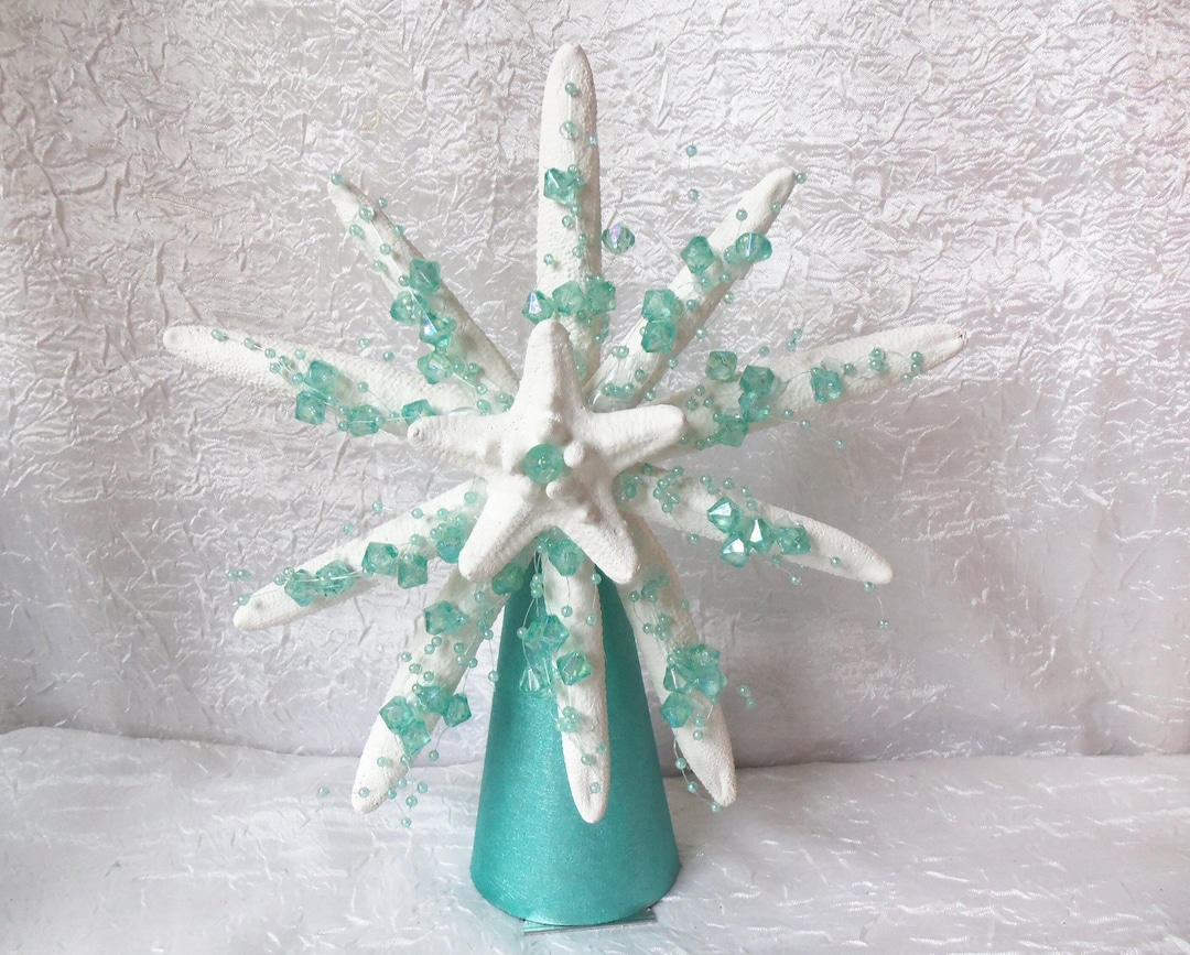 Starfish Tree Topper, Teal Sprays, Coastal, Nautical, Beach, Tropical ...