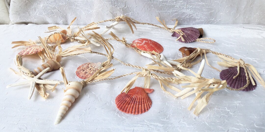 Starfish Garland, Colorful Shells Garland, Beach, Nautical, Coastal ...