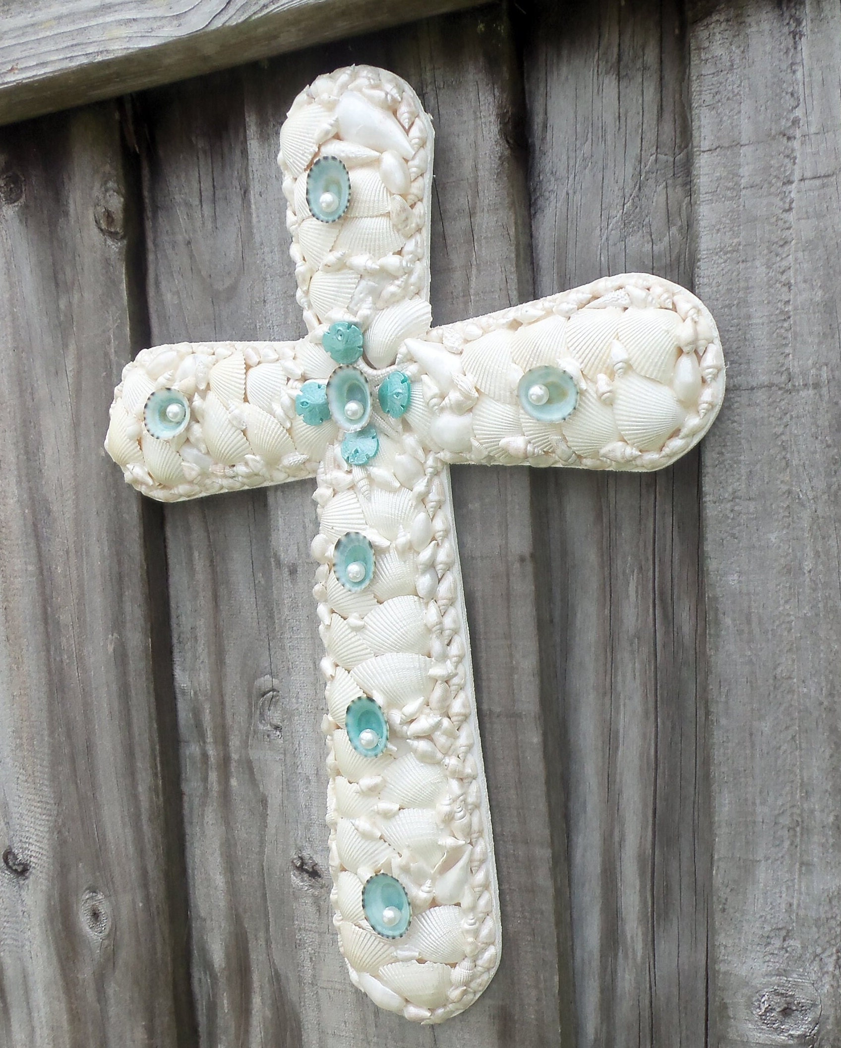 Seashell Cross Shell Cross Wedding Gift Handmade Cross | Etsy
