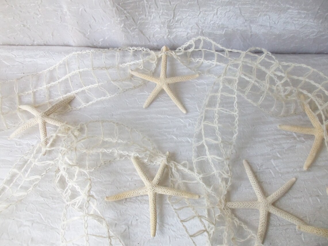 10 Ft. Starfish Garland Natural Starfish Net Garland White | Etsy