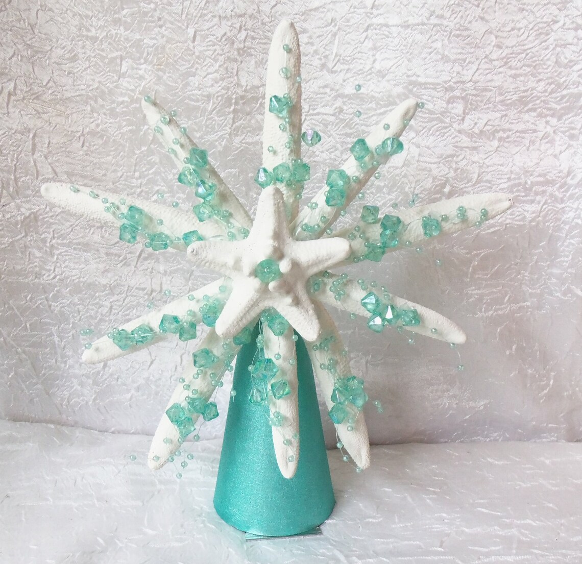 Starfish Tree Topper Teal Sprays Coastal Nautical Beach | Etsy