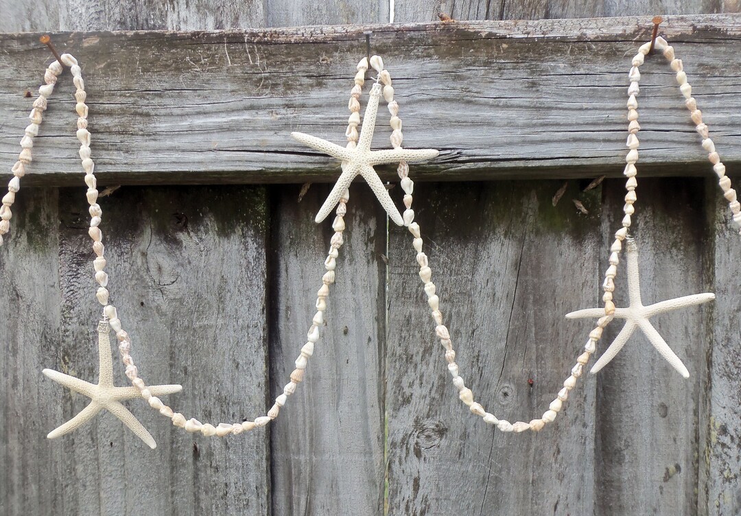 Starfish Shell Garland, Starfish Garland, Seashell Garland, Nautical ...