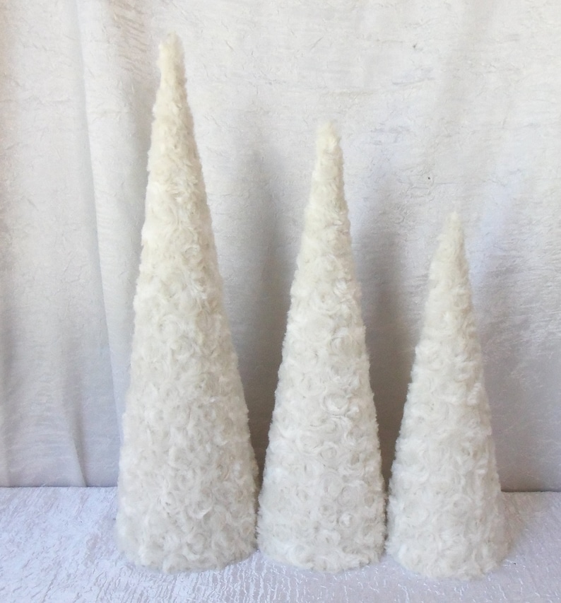 Cone Trees, Set of 3, Fur Cone Trees, Elegant Christmas Trees ...
