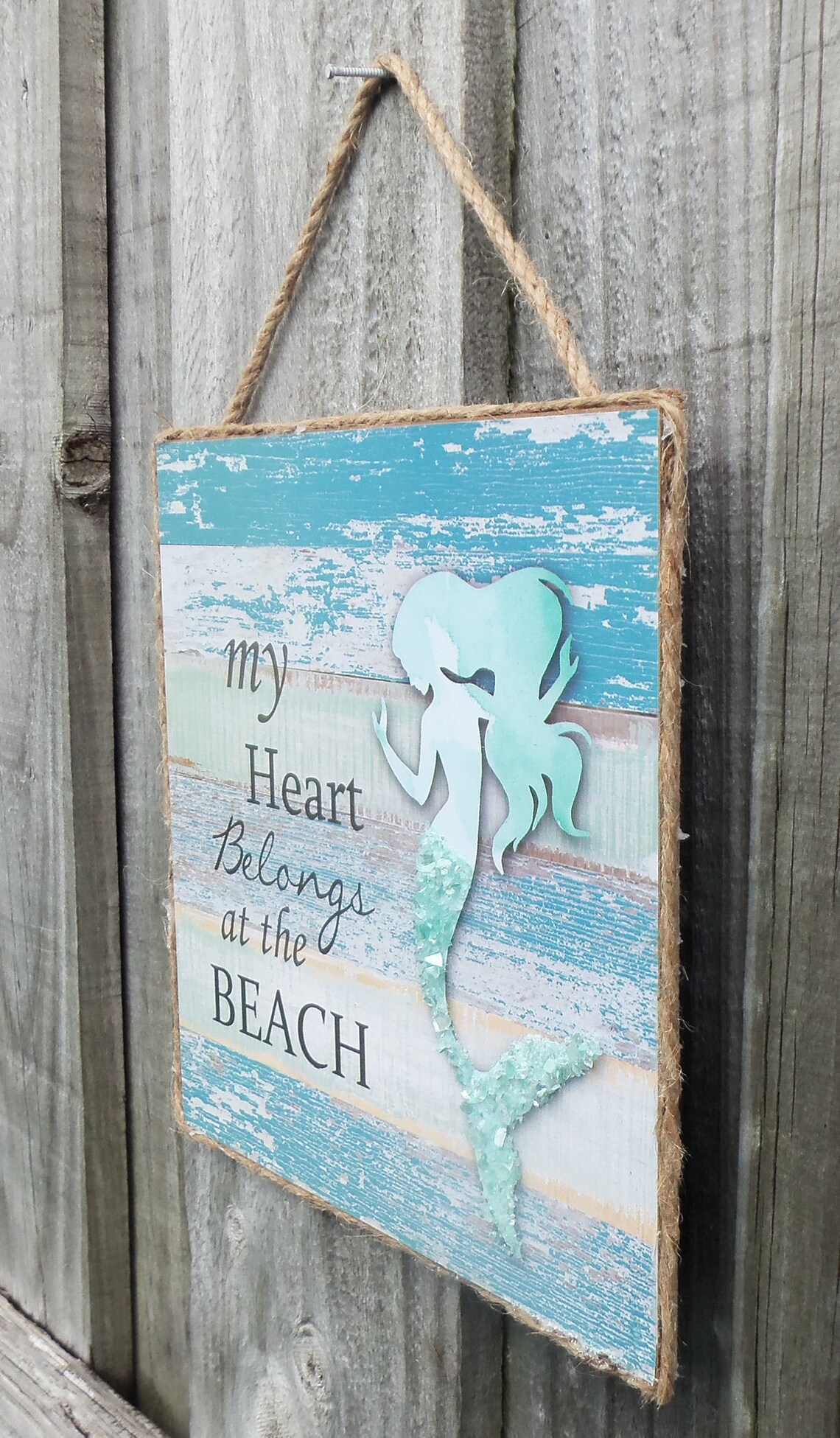 Mermaid Beach Sign Hanging Sign Beach Decor Wall Sign | Etsy