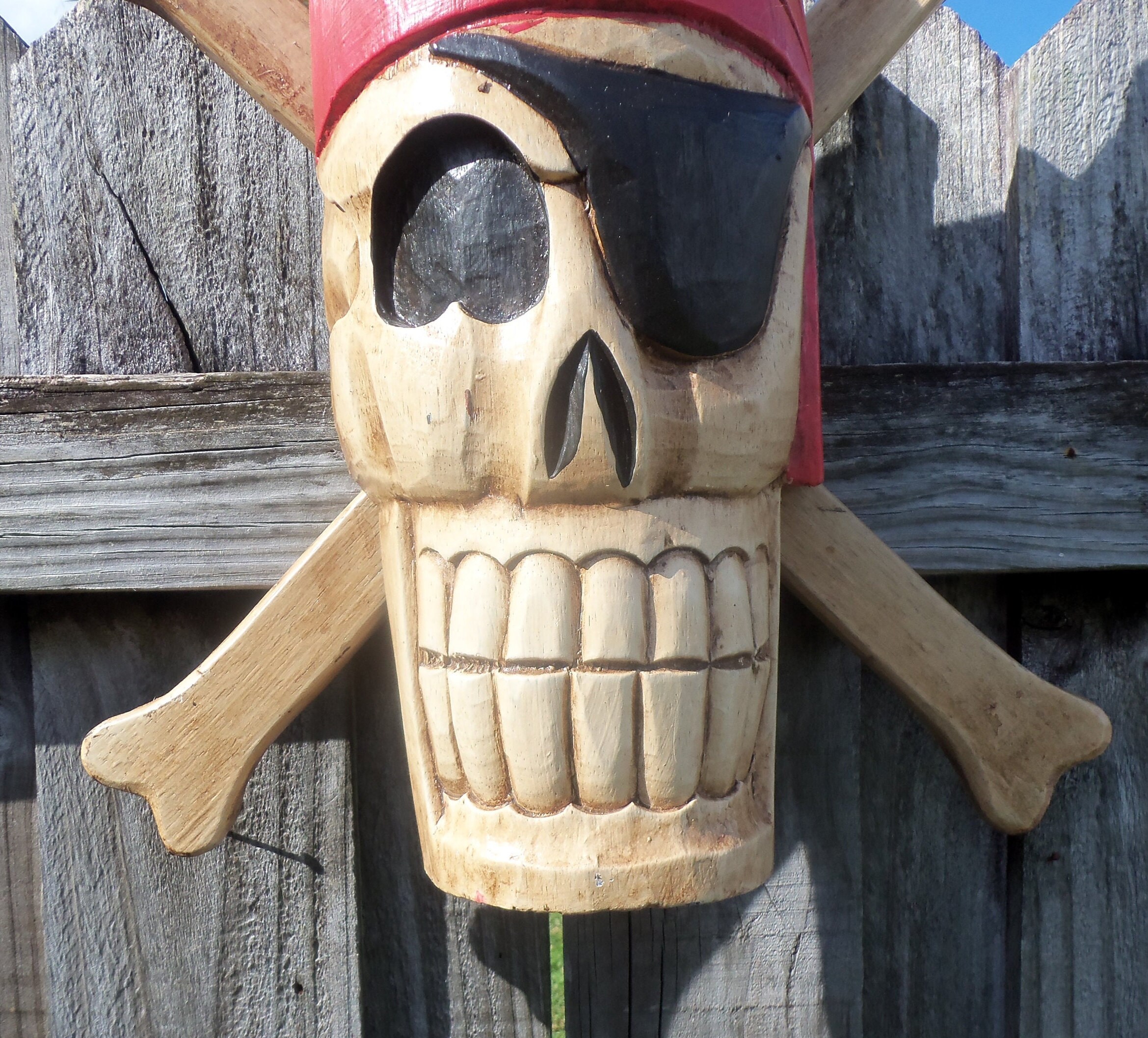 Huge Carved Jolly Roger Pirate Skull and Crossbones Wood Wall - Etsy