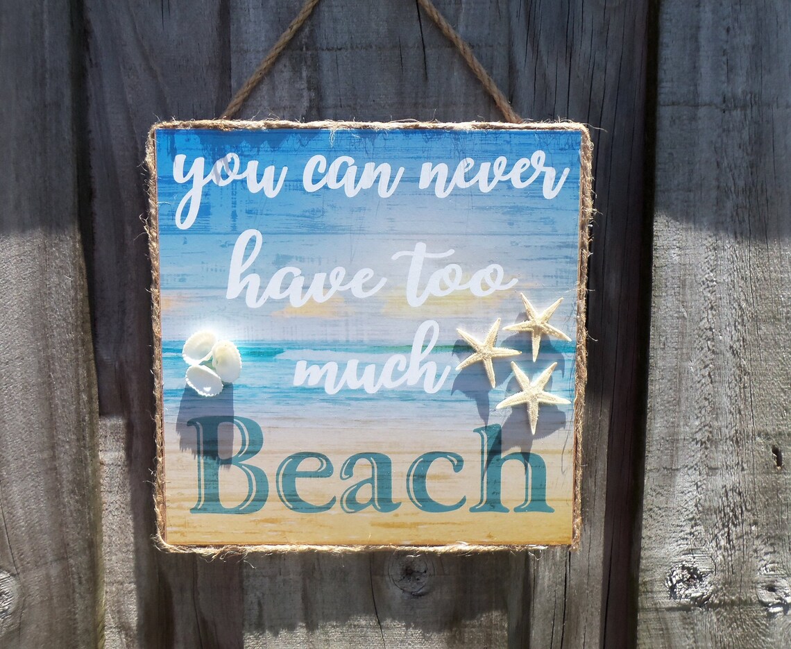 Beach Sign Starfish Hanging Sign Beach Decor Wall Sign | Etsy